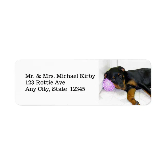 Sleepy Rottweiler Return Address Labels | Zazzle
