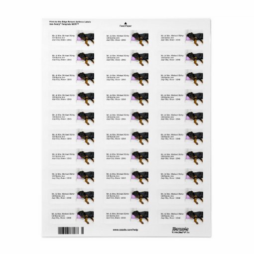 Sleepy Rottweiler Return Address Labels | Zazzle