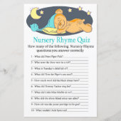 Sleepy teddy bear Nursery Rhyme Quiz baby shower g | Zazzle