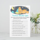 Sleepy teddy bear Nursery Rhyme Quiz baby shower g | Zazzle