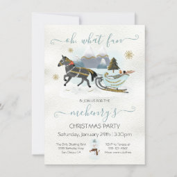 Sleigh ride horse Christmas Party Invitation | Zazzle