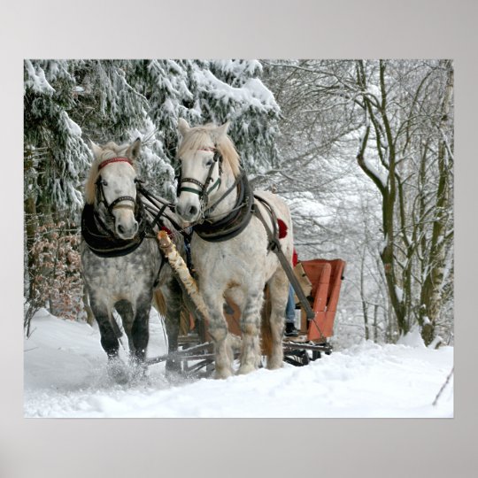 Sleigh Ride in Winter Wonderland Poster | Zazzle.com