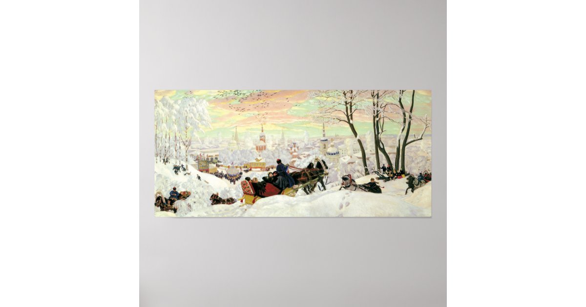 Sleigh Ride Painting Poster | Zazzle