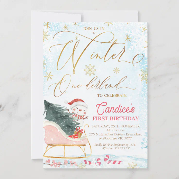 Sleigh Winter One-derland Birthday Invitation | Zazzle