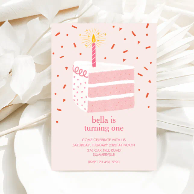 Slice of Birthday Cake Invitation | Zazzle