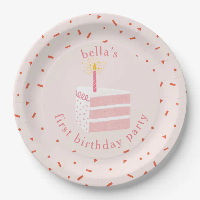 Slice Of Birthday Cake Paper Plates | Zazzle