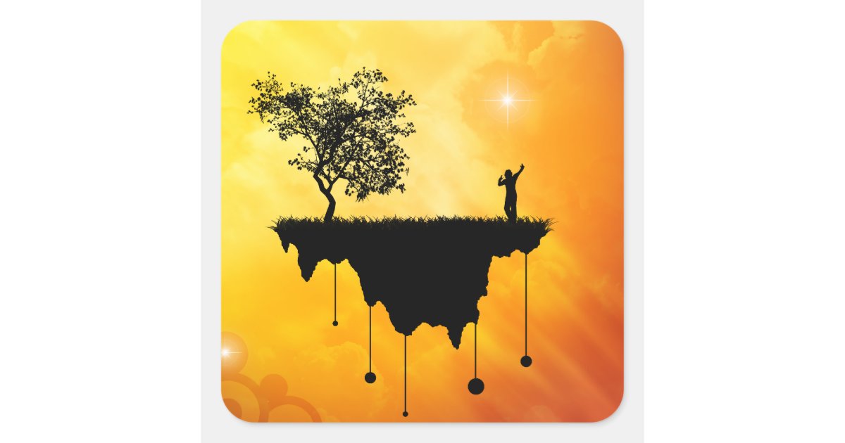 Slice of Earth Square Sticker | Zazzle
