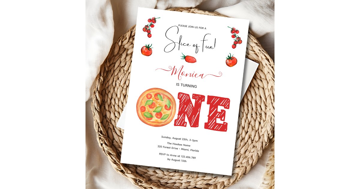 Slice of fun, first birthday invitation | Zazzle
