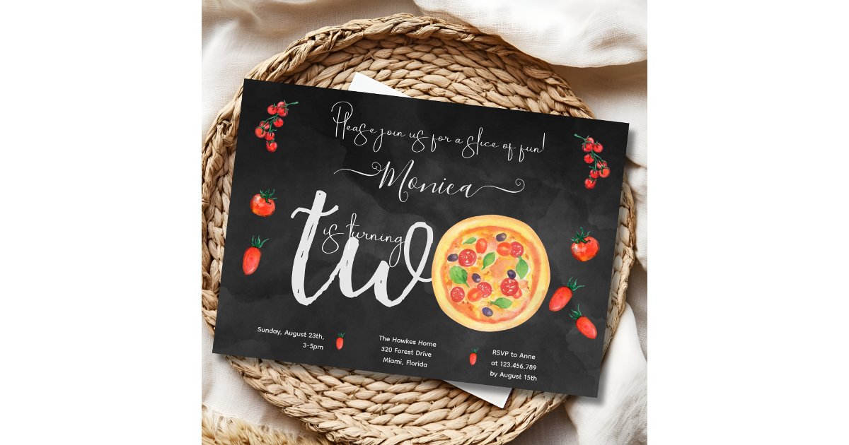 Slice of fun, second birthday invitation | Zazzle