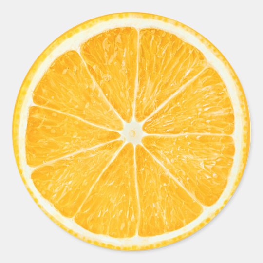 Slice of orange classic round sticker | Zazzle.com