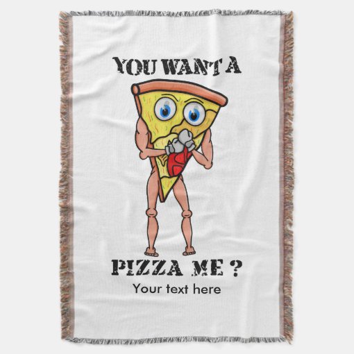 Slice of Pizza Wearing Boxing Gloves Throw Blanket | Zazzle