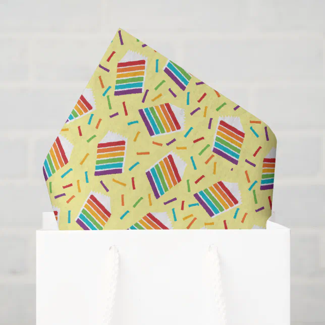 Slice of Rainbow Cake and Sprinkles Patterned Tissue Paper | Zazzle