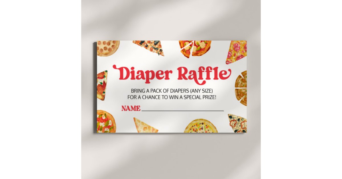 Slice Slice Baby! Pizza Baby Shower Diaper Raffle Enclosure Card | Zazzle