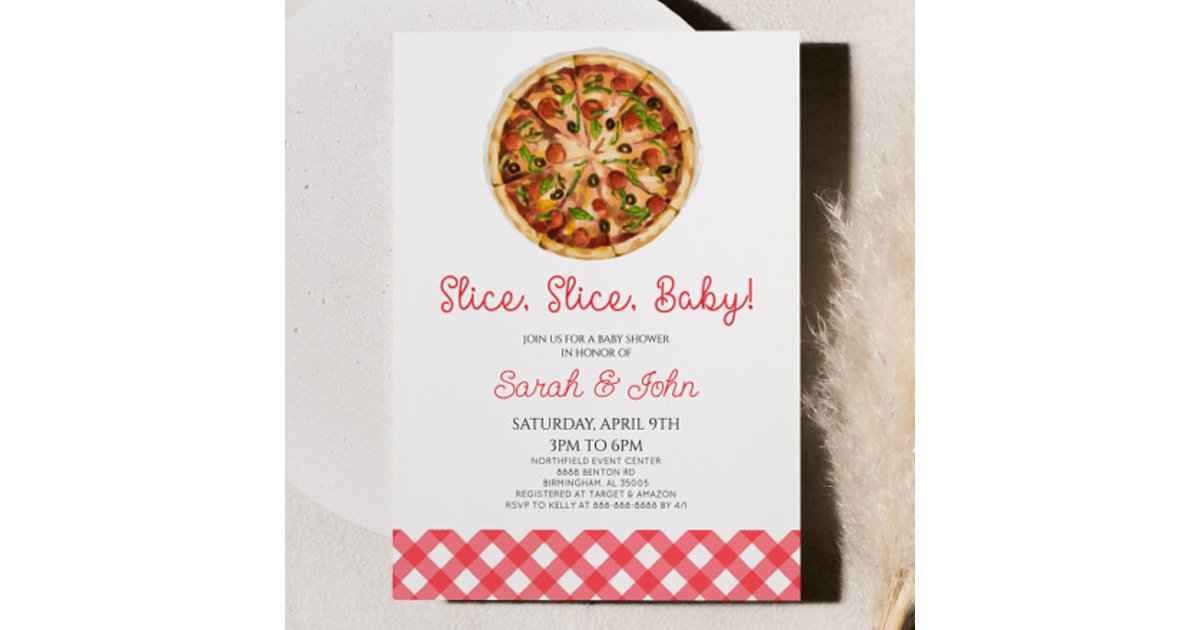 Slice, Slice, Baby! Pizza Baby Shower Invitation | Zazzle