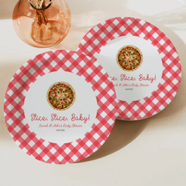 Slice, Slice, Baby! Pizza Baby Shower Paper Plates | Zazzle