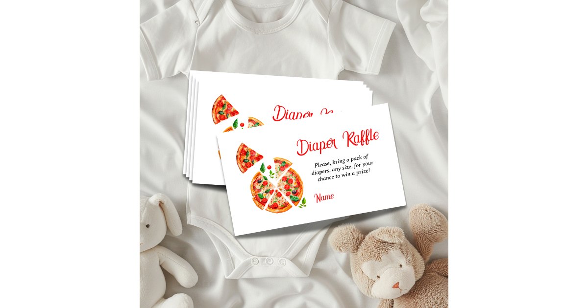 Slice Slice Baby Shower Party Game Diaper Raffle Enclosure Card | Zazzle