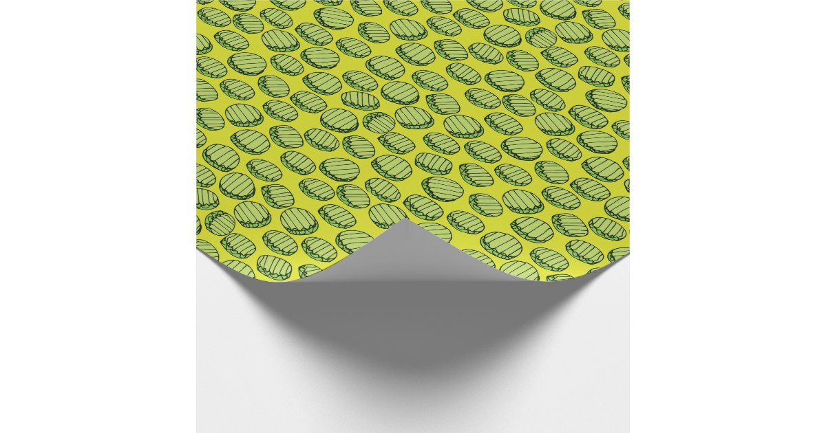 Sliced Pickles Pattern Wrapping Paper | Zazzle