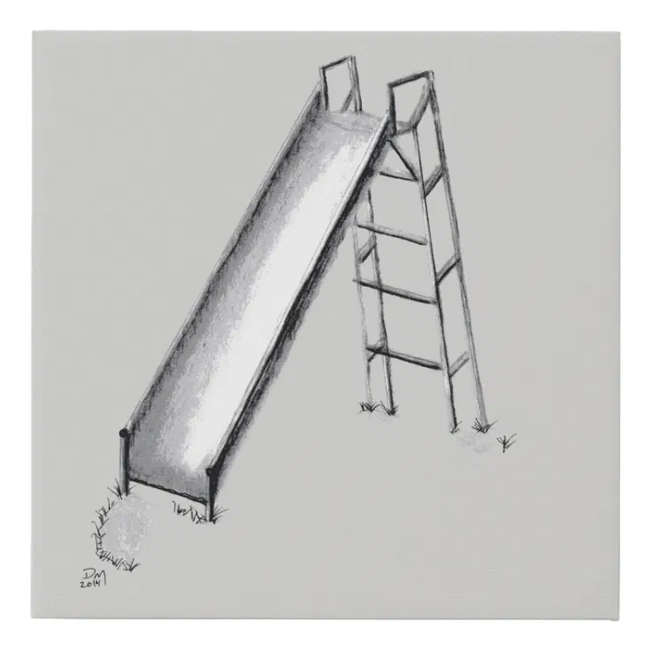 Slide original pencil drawing print | Zazzle