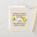 Slightly Cracked Funny Best Friend Quote Postcard | Zazzle