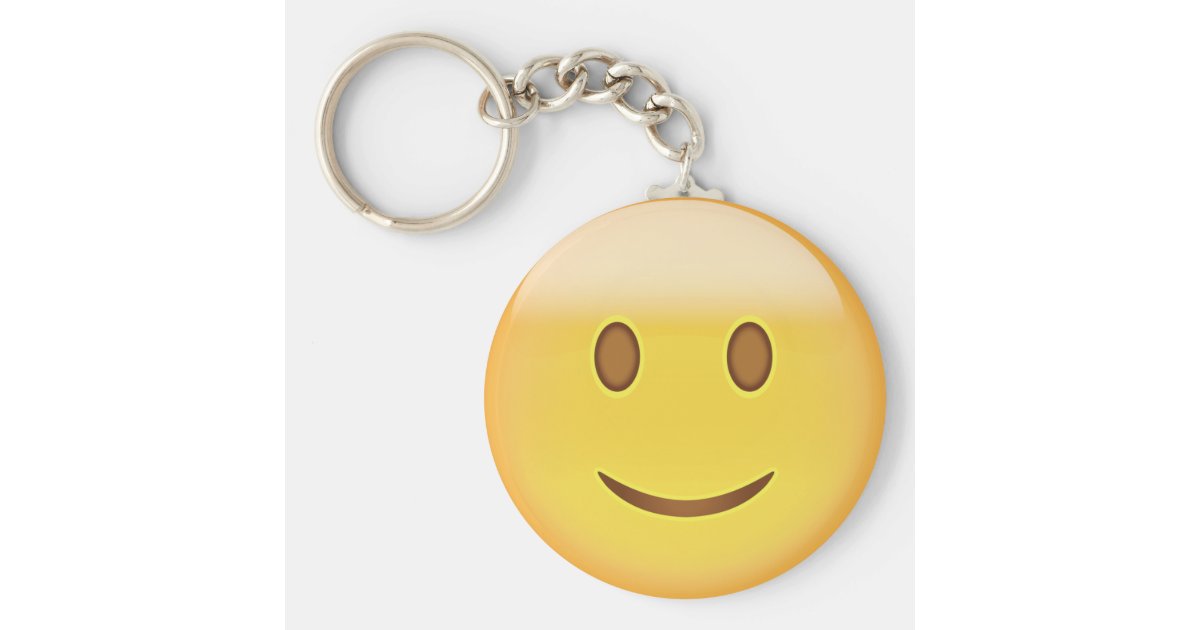 Slightly Smiling Face Emoji Keychain | Zazzle.com