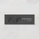 Slim Gray Calligraphy Monogram Business Card | Zazzle