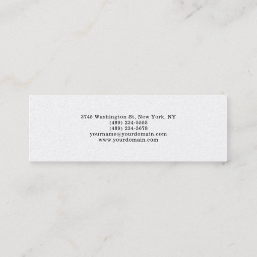 Slim Skinny Elegant Minimalist Professional Simple Mini Business Card ...