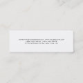 Slim Unique Calligraphy White Trendy Business Card | Zazzle