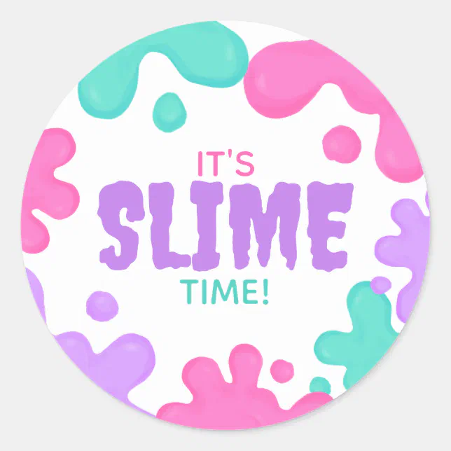 Slime Birthday Classic Round Sticker | Zazzle