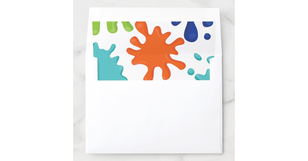 Slime birthday party invite envelope liner | Zazzle