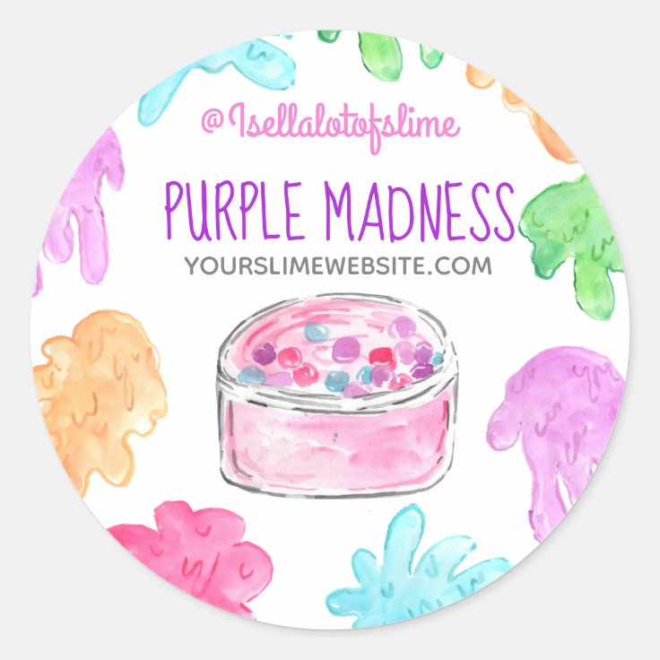 Slime business sticker product label | Zazzle