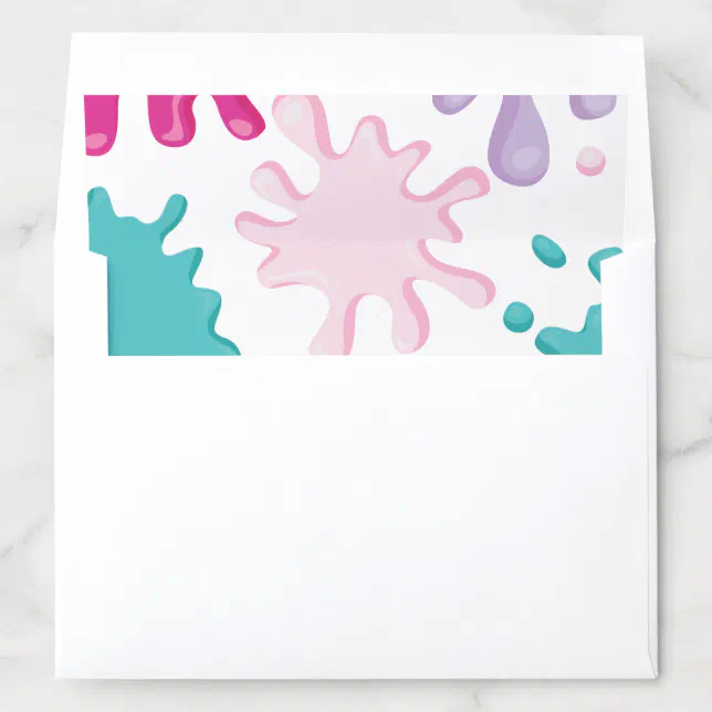 Slime girl birthday party invite envelope liner | Zazzle