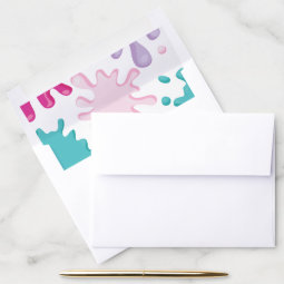 Slime girl birthday party invite envelope liner | Zazzle