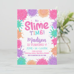 Slime Invitation, Slime Party Invitation | Zazzle