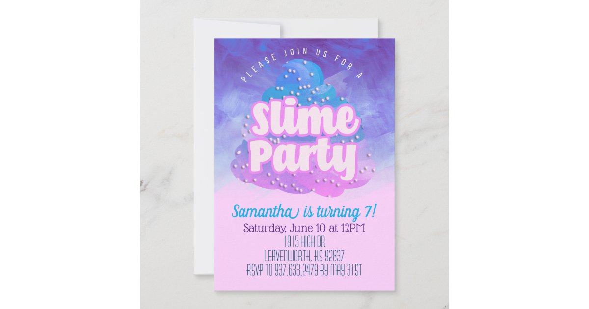 Slime Party Birthday Invitation | Zazzle