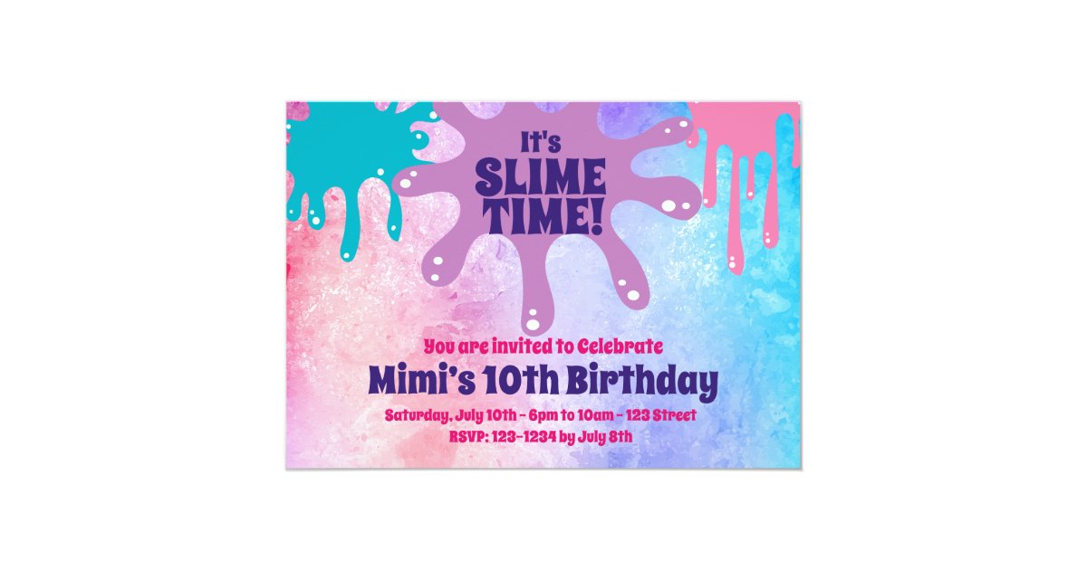 Slime Party Birthday Party Invite | Zazzle.com