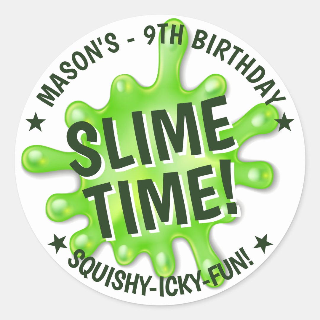 Slime Party Classic Round Sticker | Zazzle