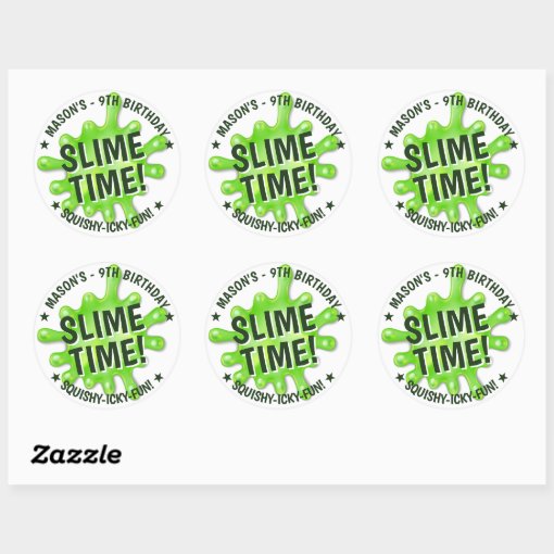 Slime Party Classic Round Sticker | Zazzle