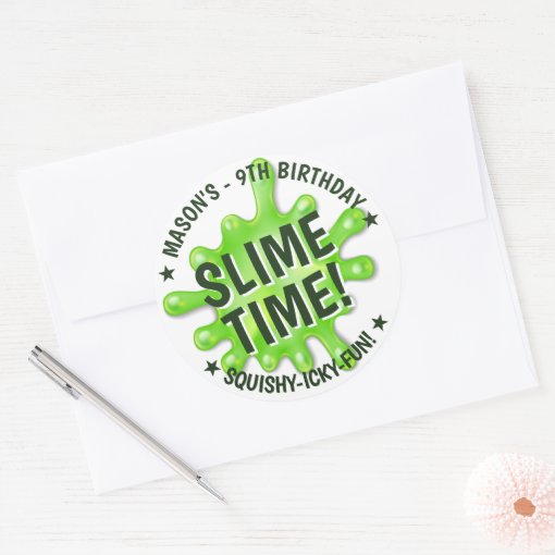 Slime Party Classic Round Sticker | Zazzle