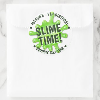 Slime Party Classic Round Sticker | Zazzle