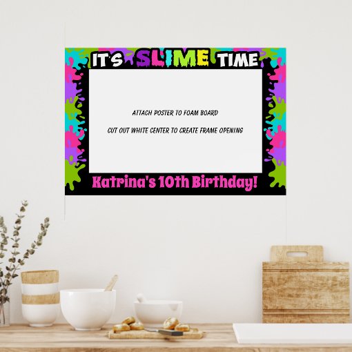 Slime photo booth frame poster photo prop | Zazzle