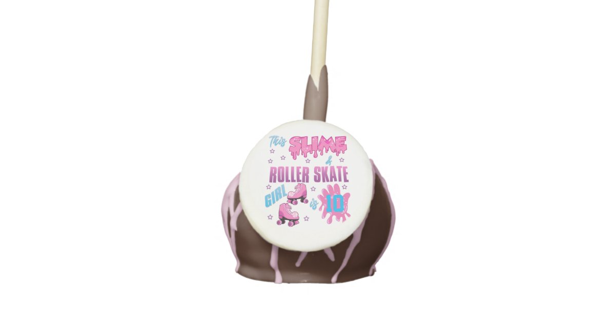 Slime Roller Skate Colorful Birthday Girl Custom Cake Pops | Zazzle