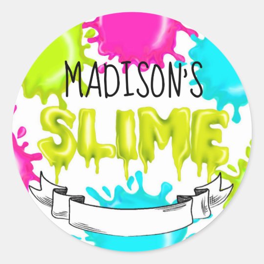 Slime Stickers, Slime Labels, Slime favors Classic Round Sticker ...