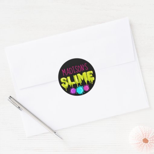 Slime Stickers, Slime Labels, Slime party favors Classic Round Sticker ...