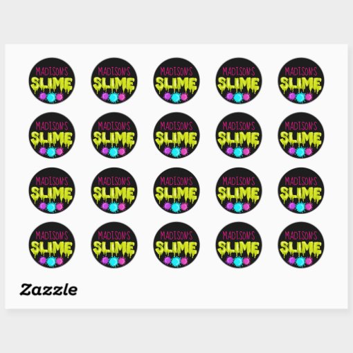 Slime Stickers, Slime Labels, Slime party favors Classic Round Sticker ...