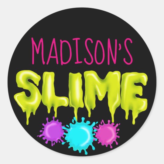 Slime Stickers, Slime Labels, Slime party favors Classic Round Sticker ...