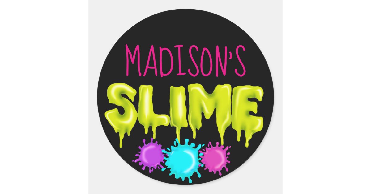 Slime Stickers, Slime Labels, Slime party favors Classic Round Sticker ...