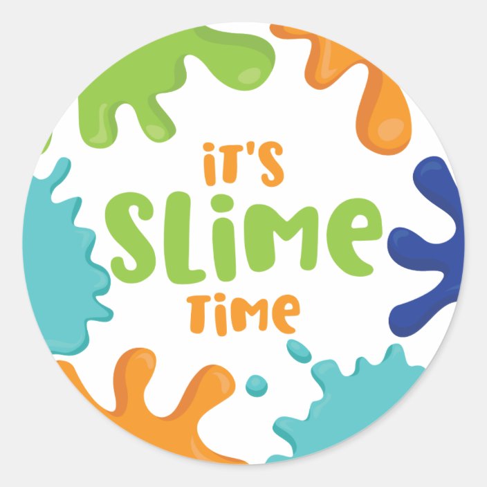 Slime Time Birthday Party Plates Orange Blue Green Classic Round ...