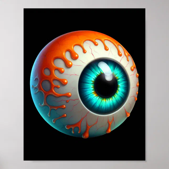 Slimy Human Eyell Creepy Halloween Funny Lazy Hall Poster | Zazzle