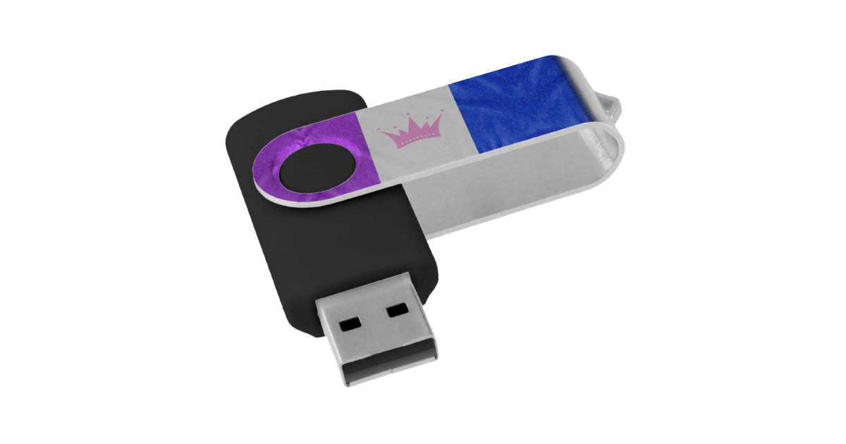 SlipperyJoe drag pride flag purple white blue Sequ Flash Drive | Zazzle