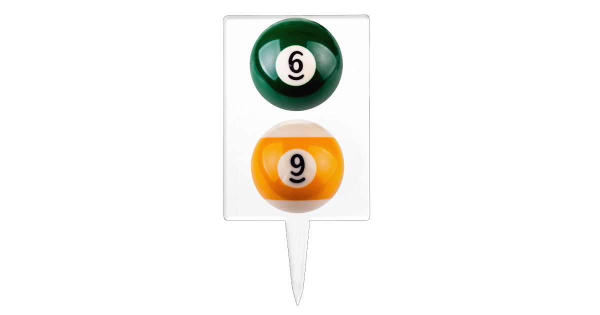 SlipperyJoe's 69 hard pool table two billiard ball Cake Topper | Zazzle